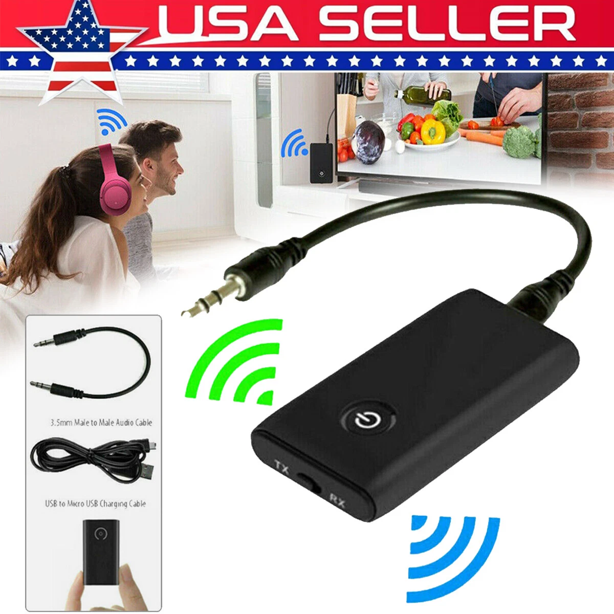 STARLIGHT- Bluetooth 5.0 Transmitter Receiver 2 In 1 Wireless Audio 3 ...