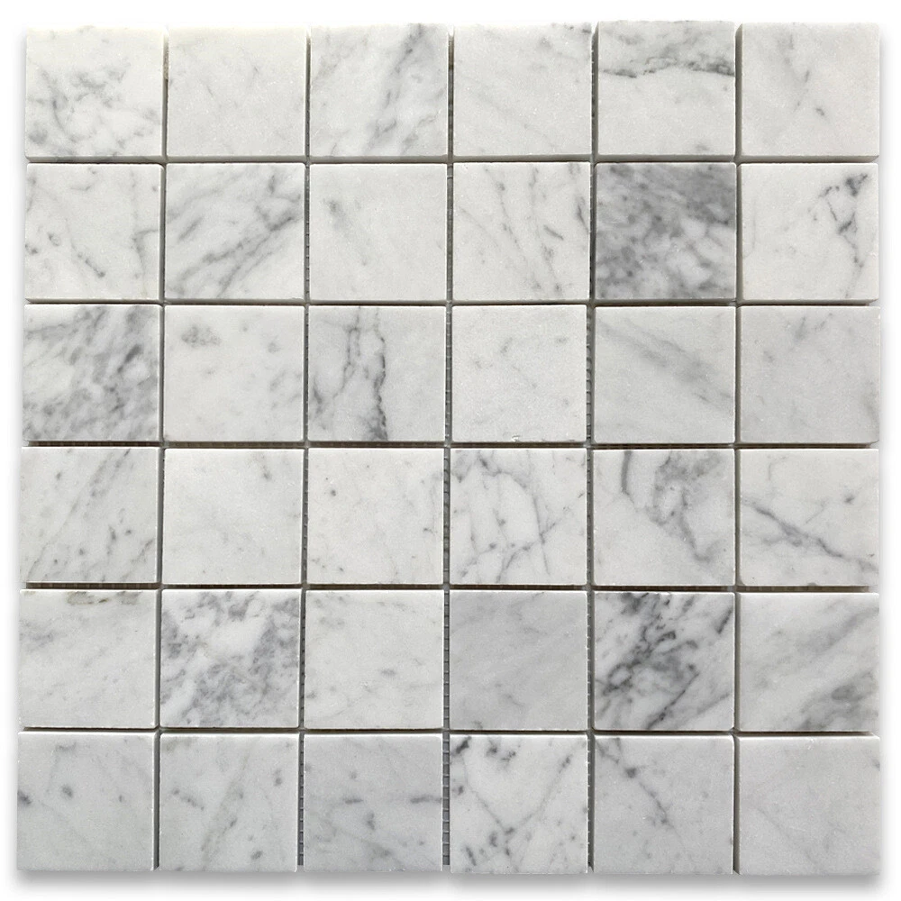 STARLIGHT- C25Xh 2X2 Grid Square Tile Carrara Marble Mosaic Venato ...