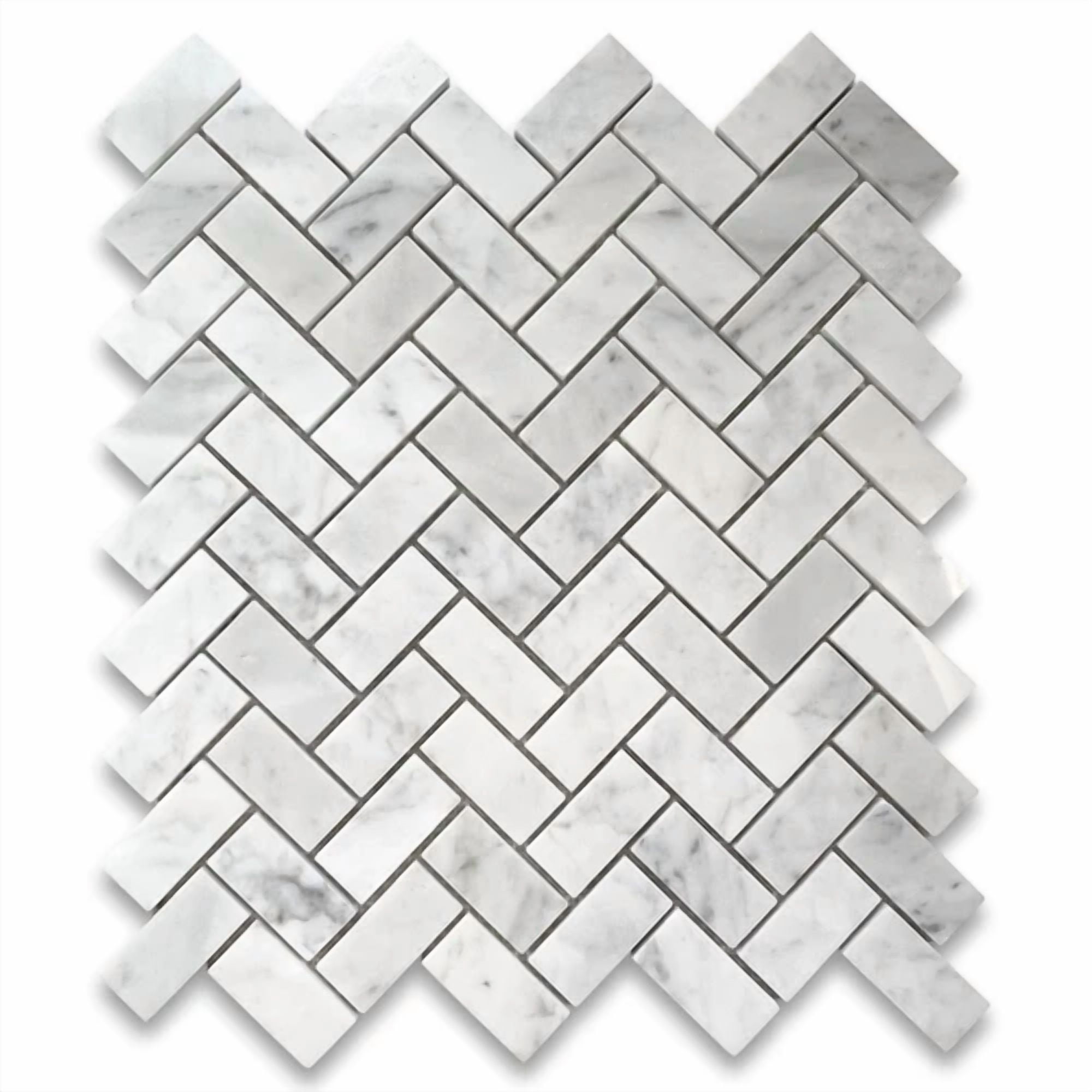 STARLIGHT- C71Xp Carrara Marble Herringbone Mosaic Venato Carrera Tile ...