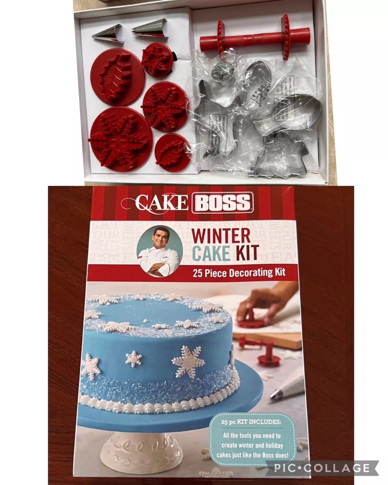 STARLIGHT- Cake Boss Winter Cake Kit 25 Piece Decorating Kit Christmas ...