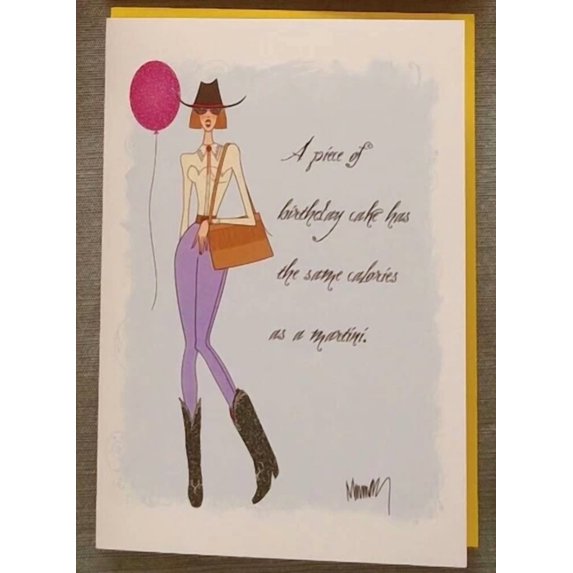 STARLIGHT- "Cake - Vs - Martini", (1) Leanin' Tree Birthday Card, New ...