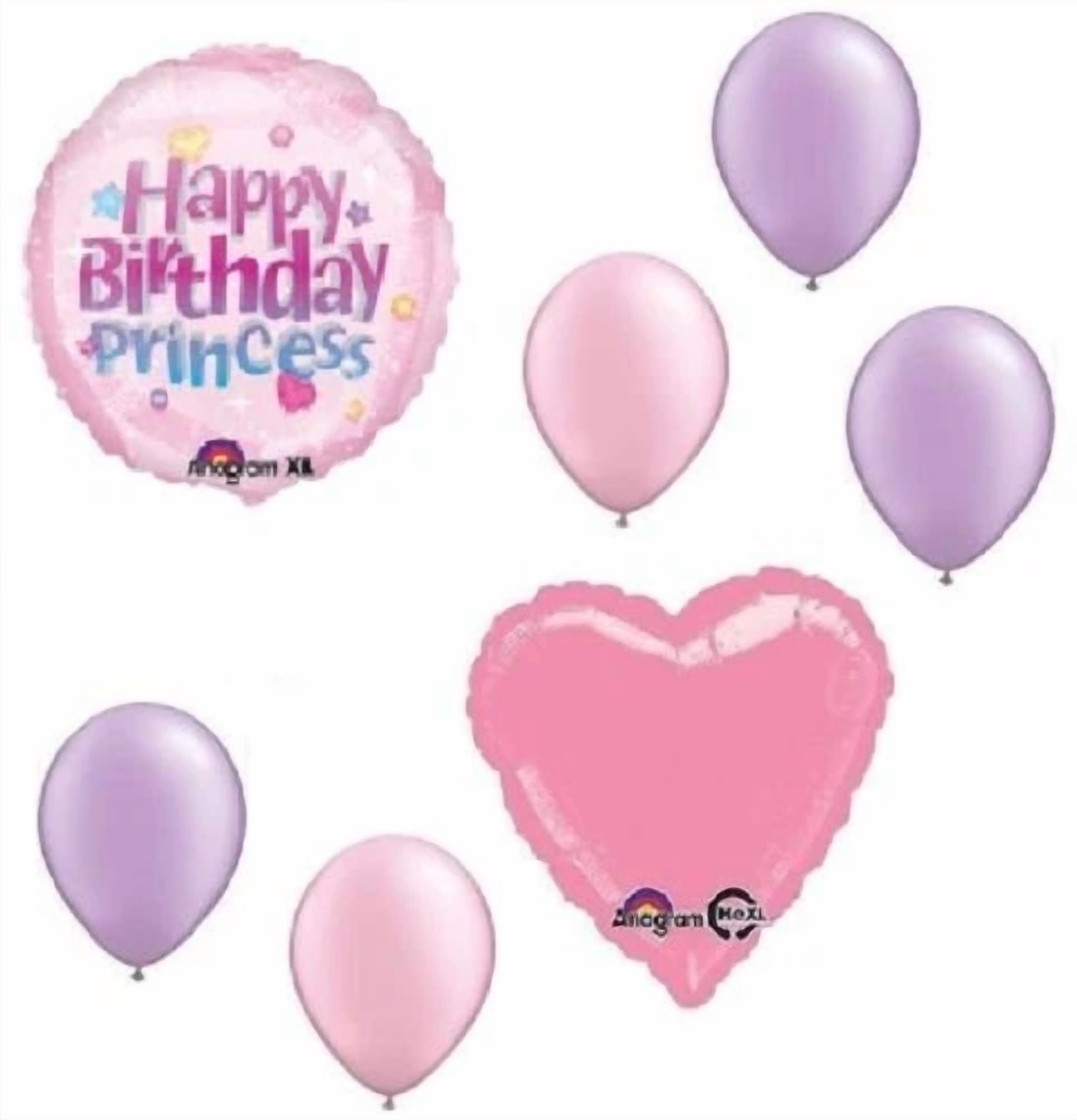 STARLIGHT- Cakedrake Princess Pink Purple 7 Pc Birthday Party Mylar ...