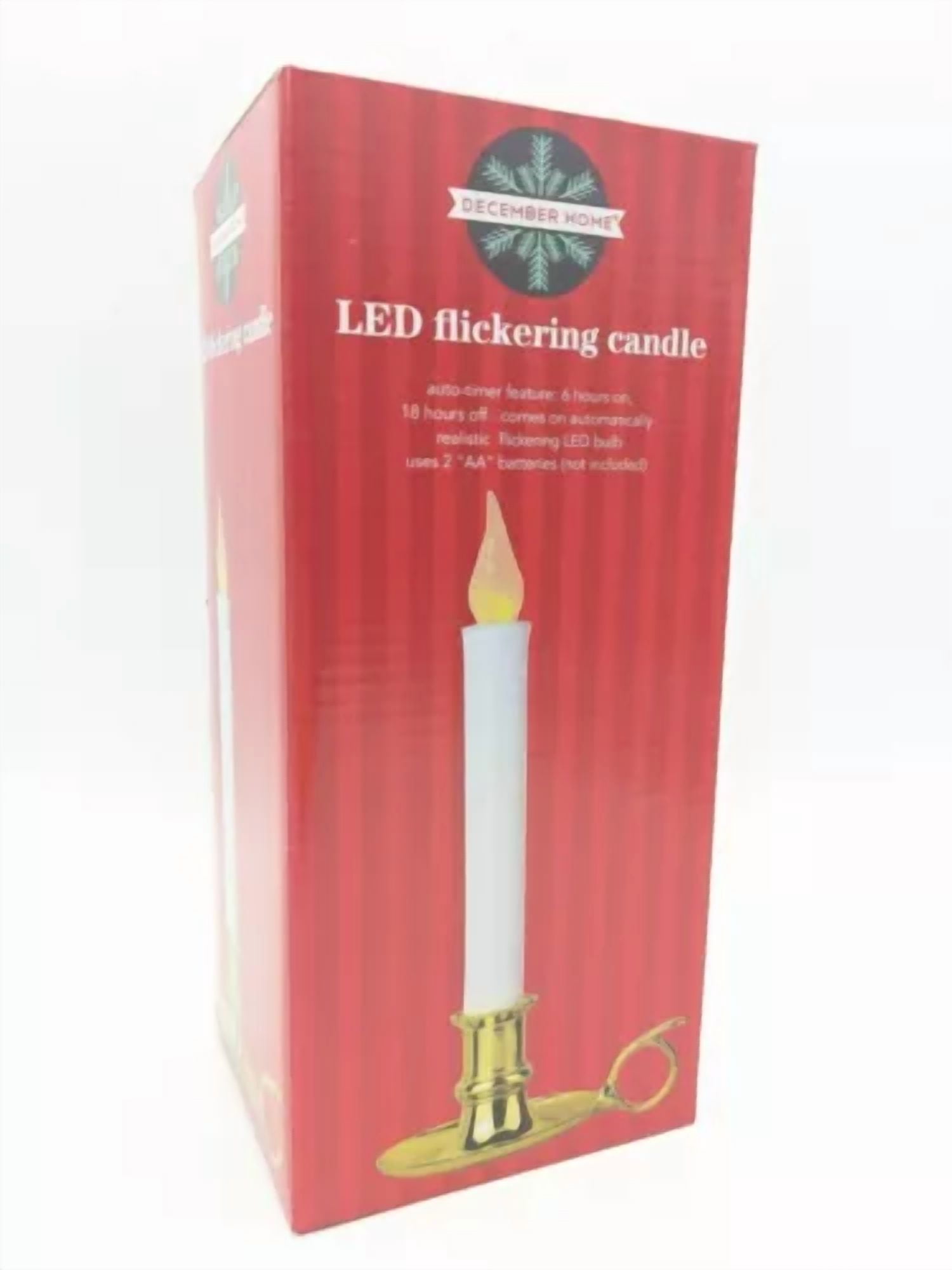 STARLIGHT- December Home Led Flickering Candle - Gold Battery - Auto ...