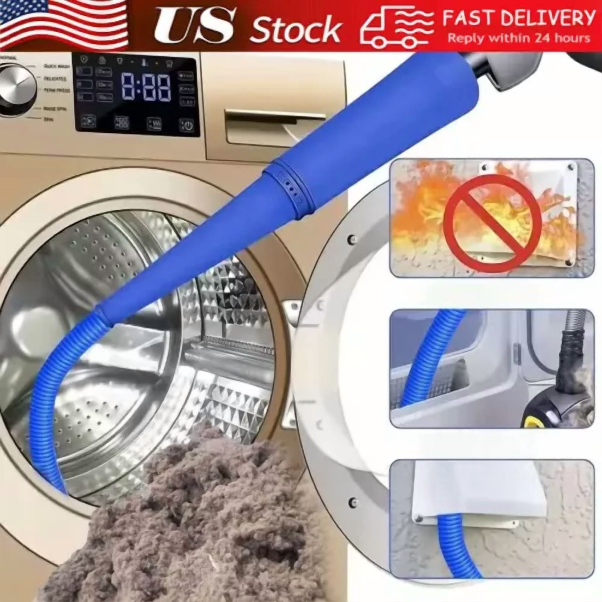 STARLIGHT- Dryer Vent Cleaner Kit Vacuum Hose Attachment Brush Lint ...