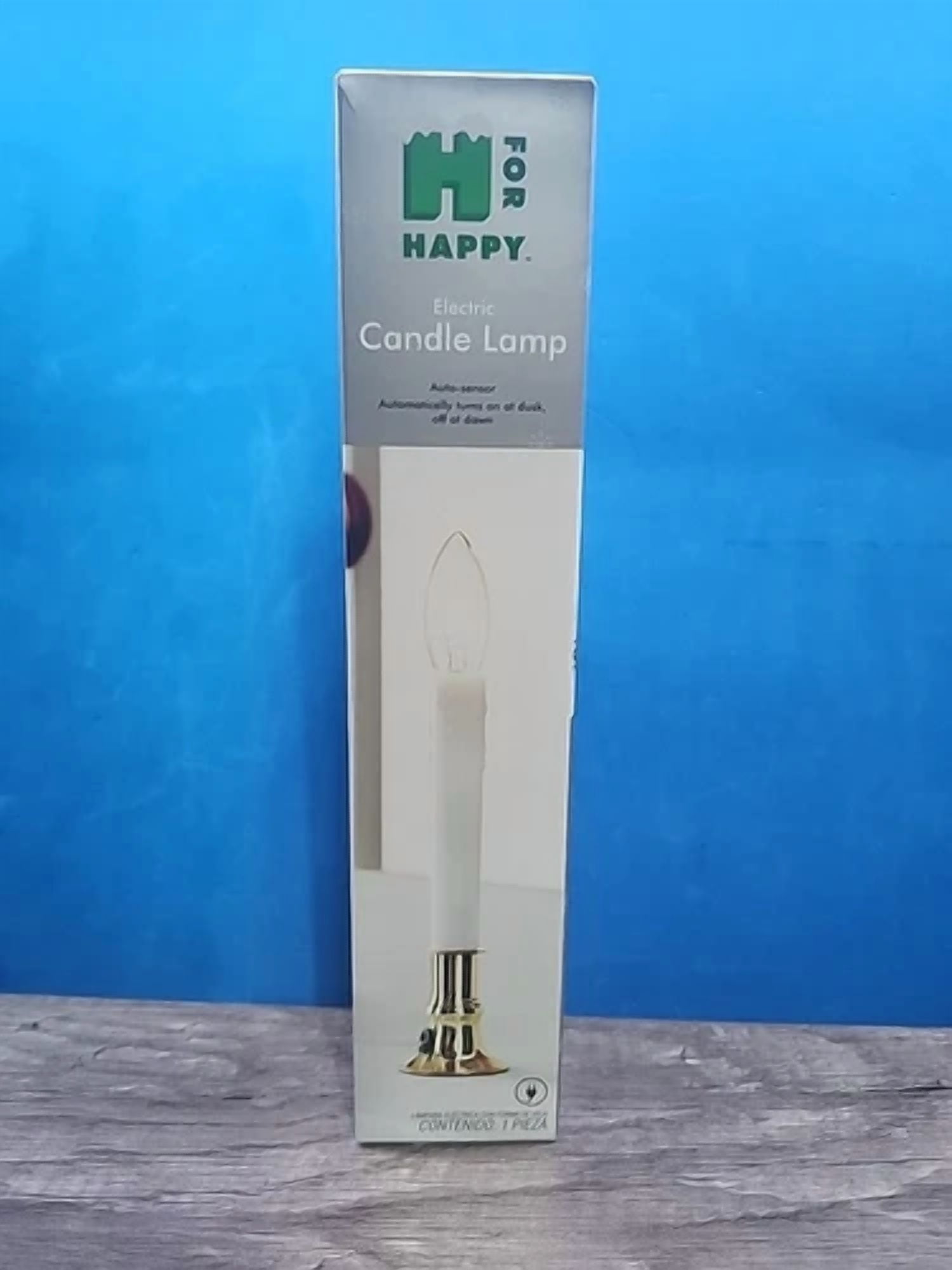 STARLIGHT- Electric Candle Lamp W/ Automatic Light Sensor Faux Brass ...