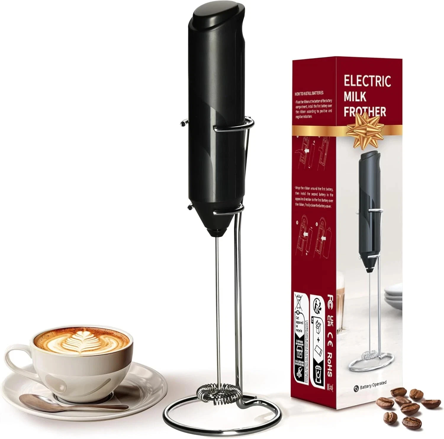 STARLIGHT- Electric Handheld Milk Frother – Coffee Mixer & Foam Whisk ...