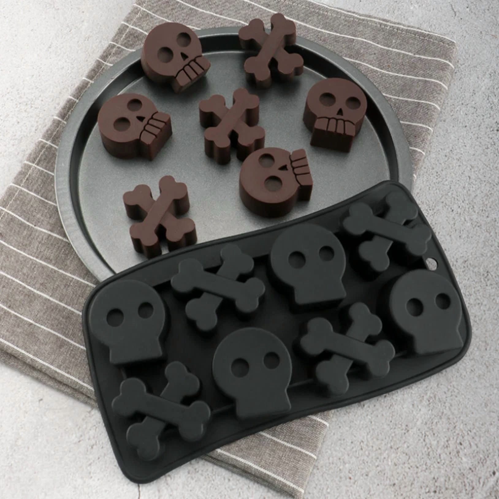 STARLIGHT- Funny Ice Cube Tray Maker 3D Skull Silicone Cookies Mold ...