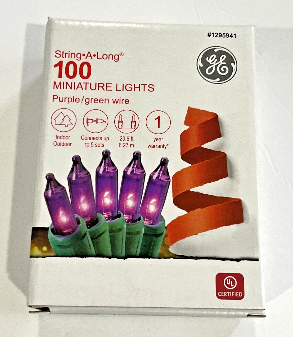 STARLIGHT- Ge 100 Purple Miniature String•A•Long Lights-20 Ft Green ...