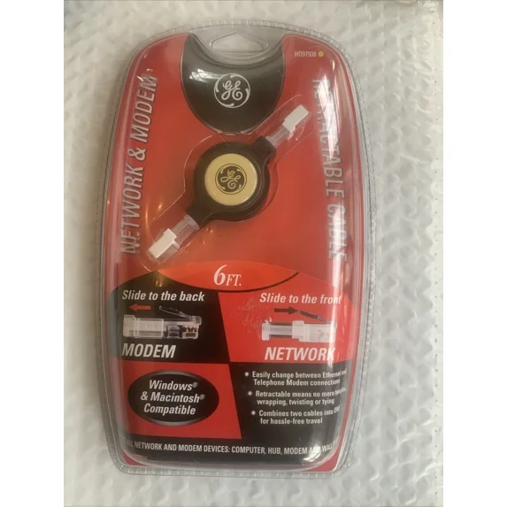 STARLIGHT- Ge Network & Modem Retractable Cable 6Ft. Pc Apple ...
