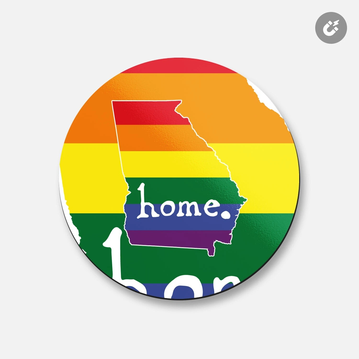 STARLIGHT- Georgia Usa State Map Pride Home Lgbt Flag | 4'' X 4'' Round ...