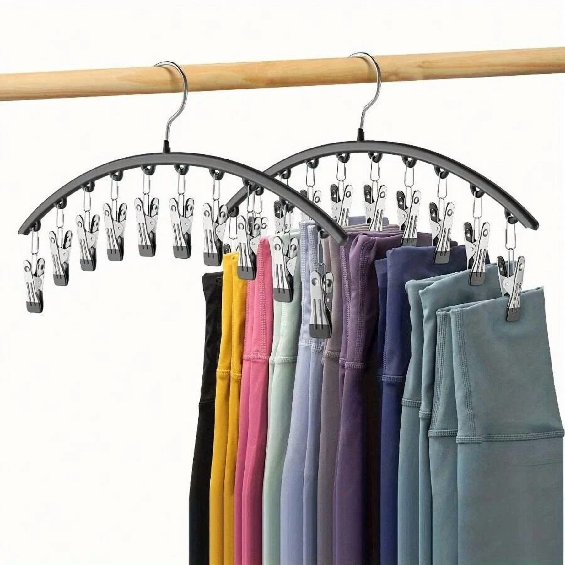 STARLIGHT- Hangers With Clips Space Saving Pants Closet Organizer ...