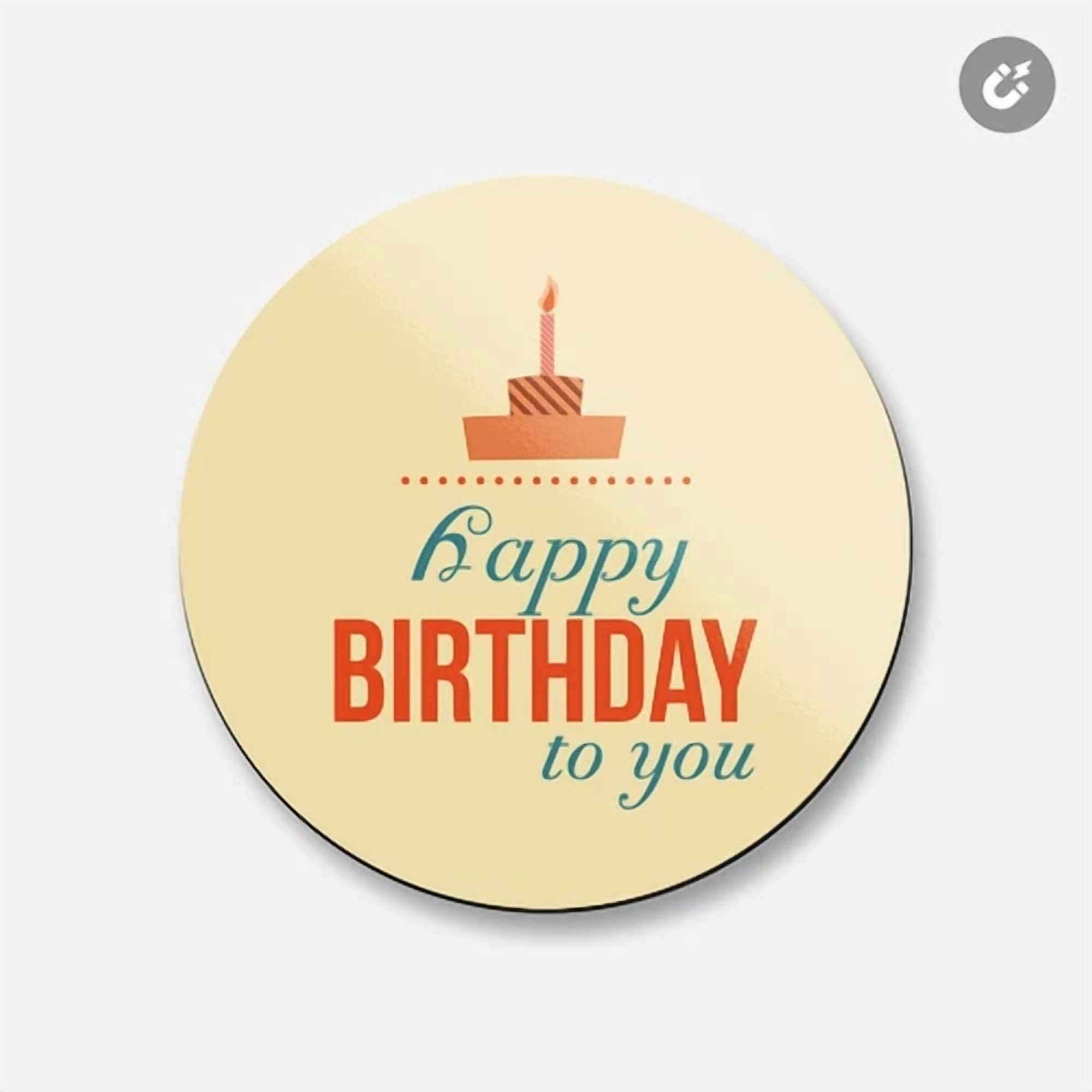 STARLIGHT- Happy Birthday To You Candle Cake Stylish | 4'' X 4'' Round ...