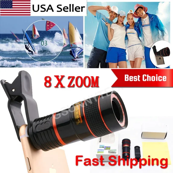 STARLIGHT- Hd 8X Clip On Optical Zoom Telescope Camera Lens For ...