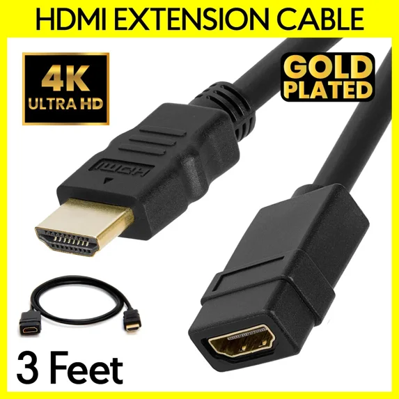 STARLIGHT- Hdmi Extension Cable 3 Feet Hdmi M To F Cord Extender 4K ...