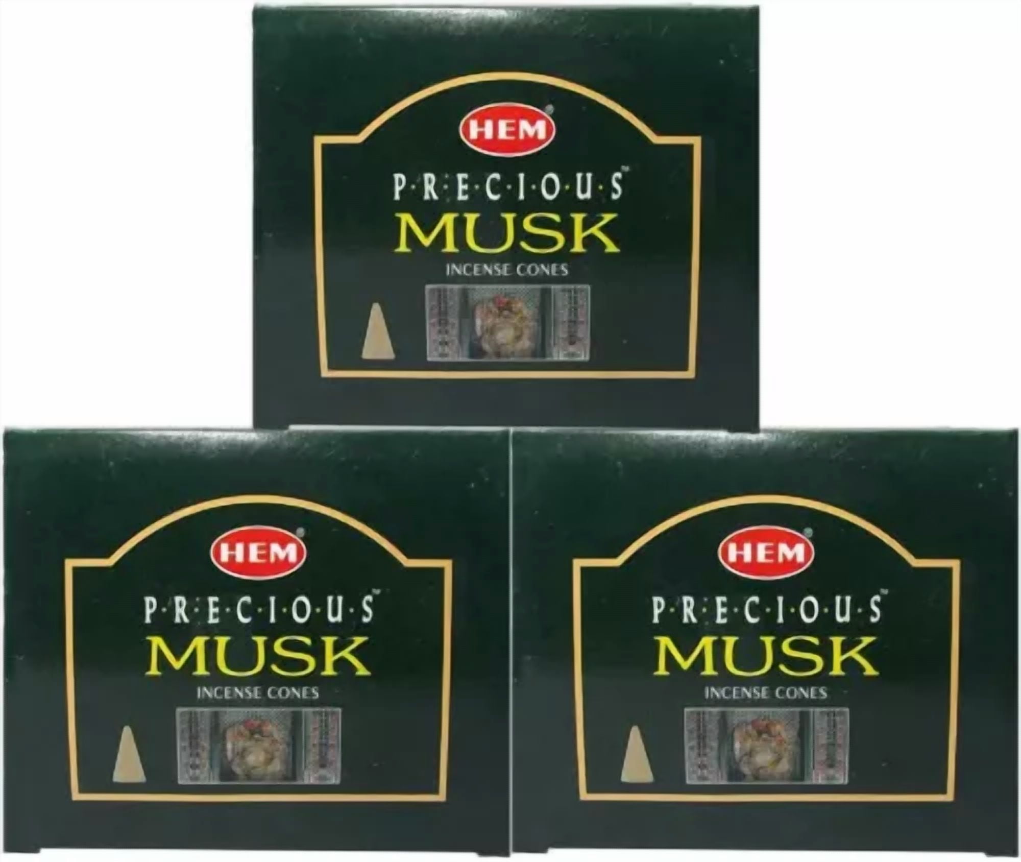 STARLIGHT- Hem Precious Musk Pack Of 3 Incense Cones Boxes, 10 Cones ...