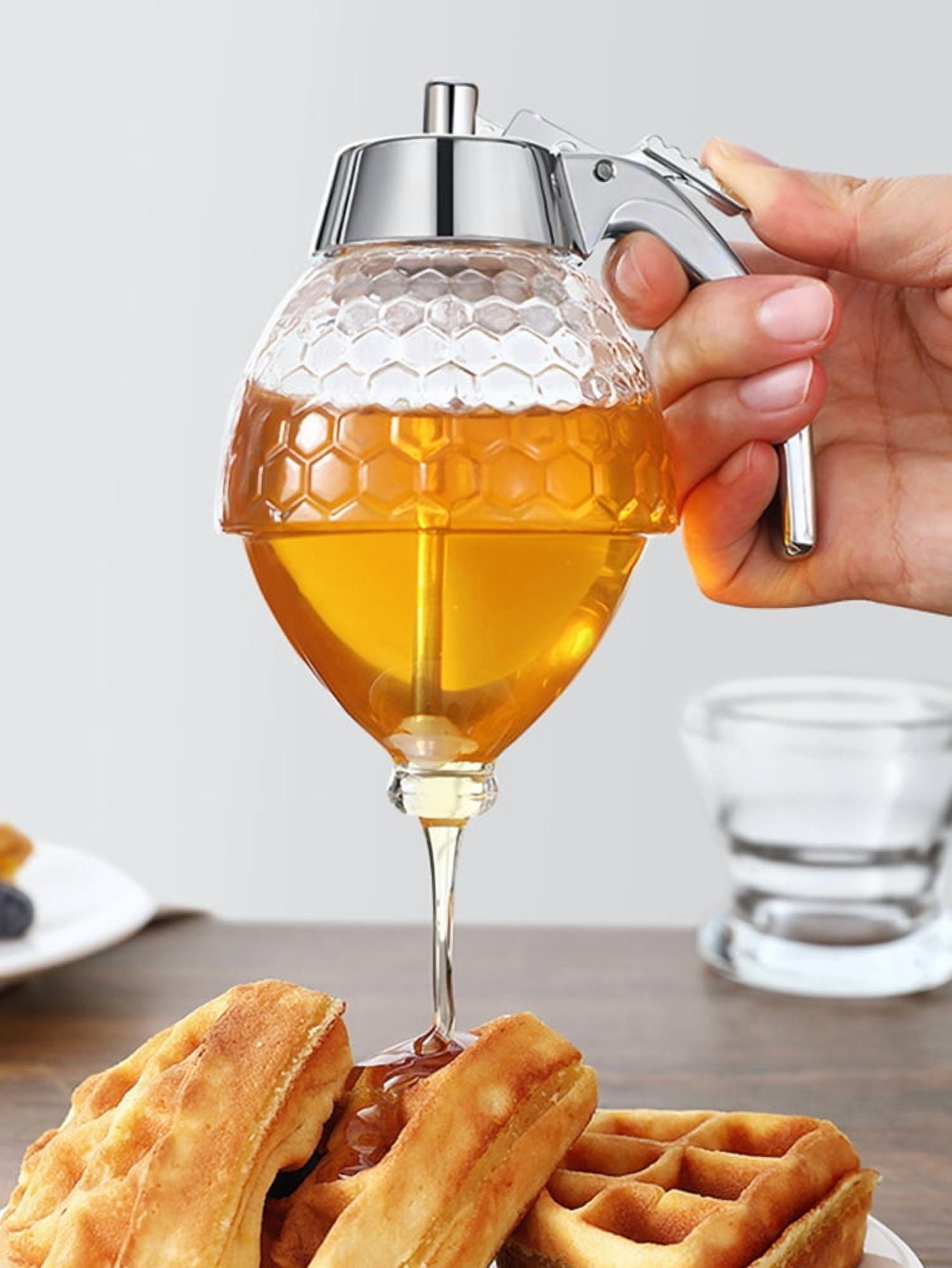 STARLIGHT- Honey Syrup Dispenser Pot Juice Push-Type Avoid Sticky ...