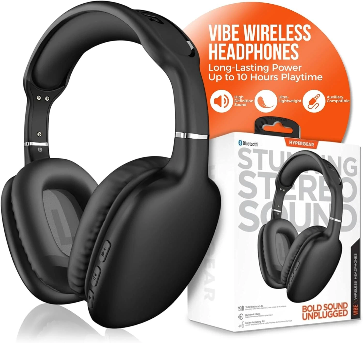 STARLIGHT- Hypergear, Vibe, Wireless Headphones, Black, Please Read ...