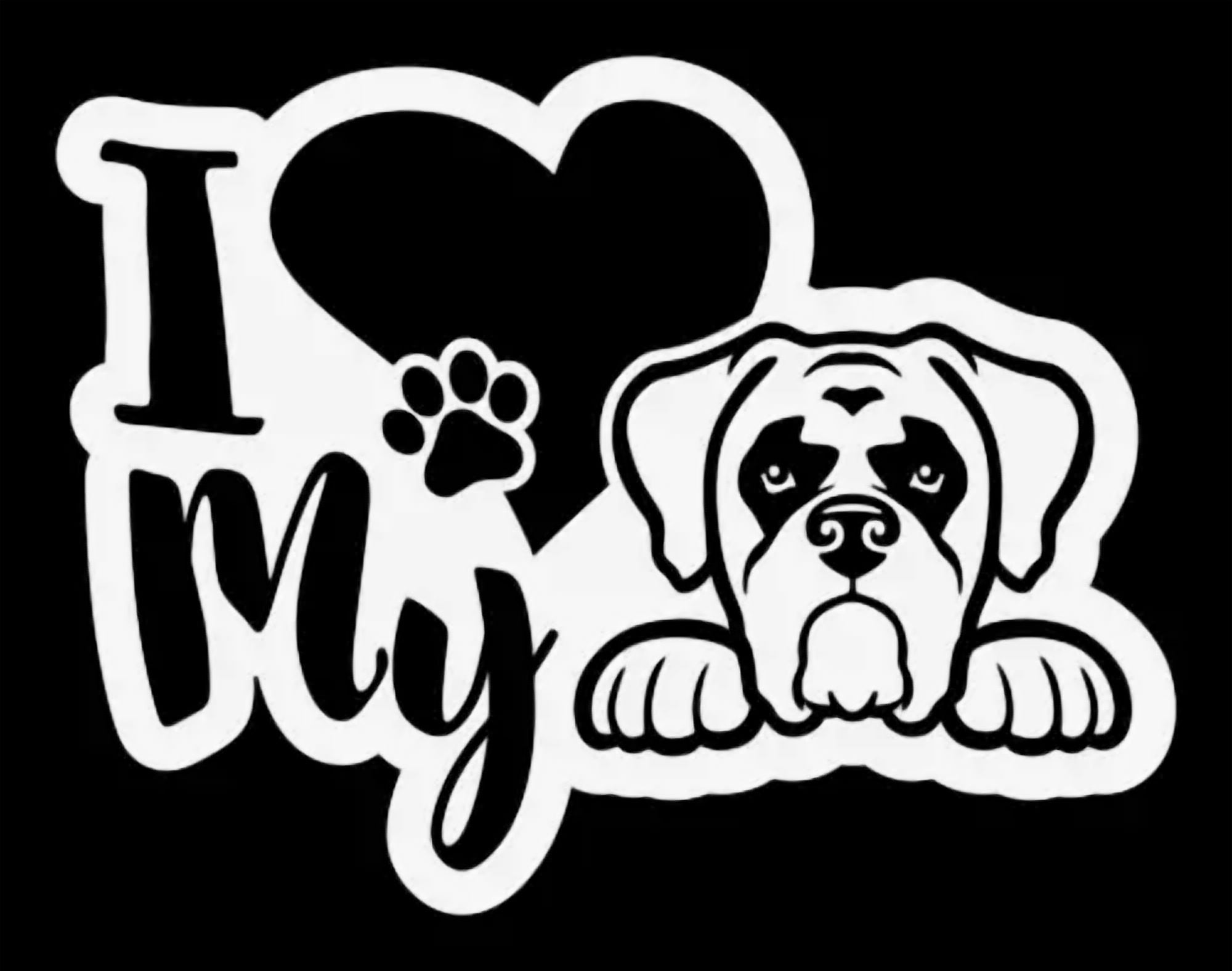 STARLIGHT- I Heart My Boxer Dog Decal Sticker Car Truck Suv Window Wall ...