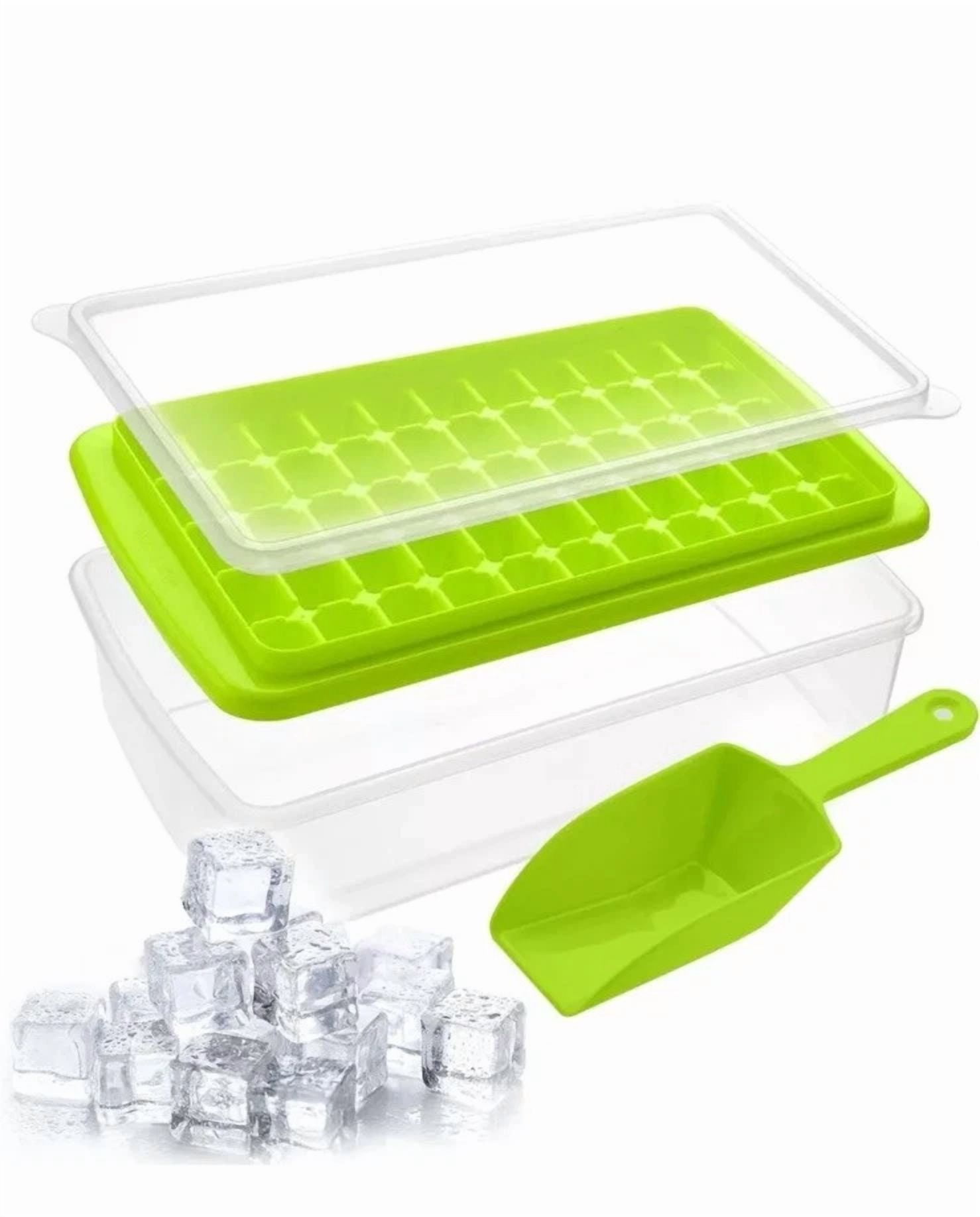 STARLIGHT- Ice Cube Tray With Lid Freezer Storage Bin Easy Release 55 ...