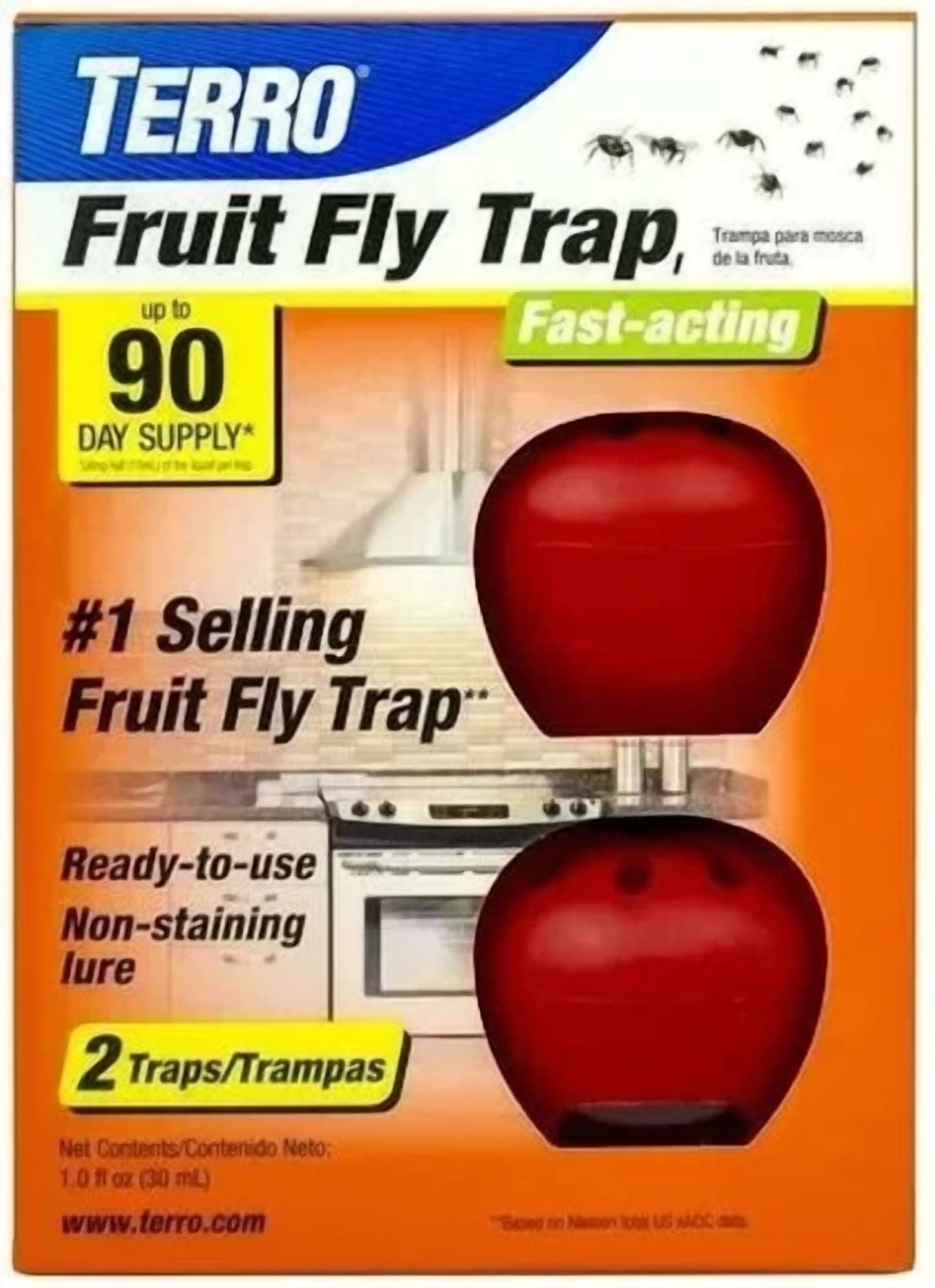 STARLIGHT- Indoor Fruit Fly Trap, (2-Count) , Terro Traps, In Built ...