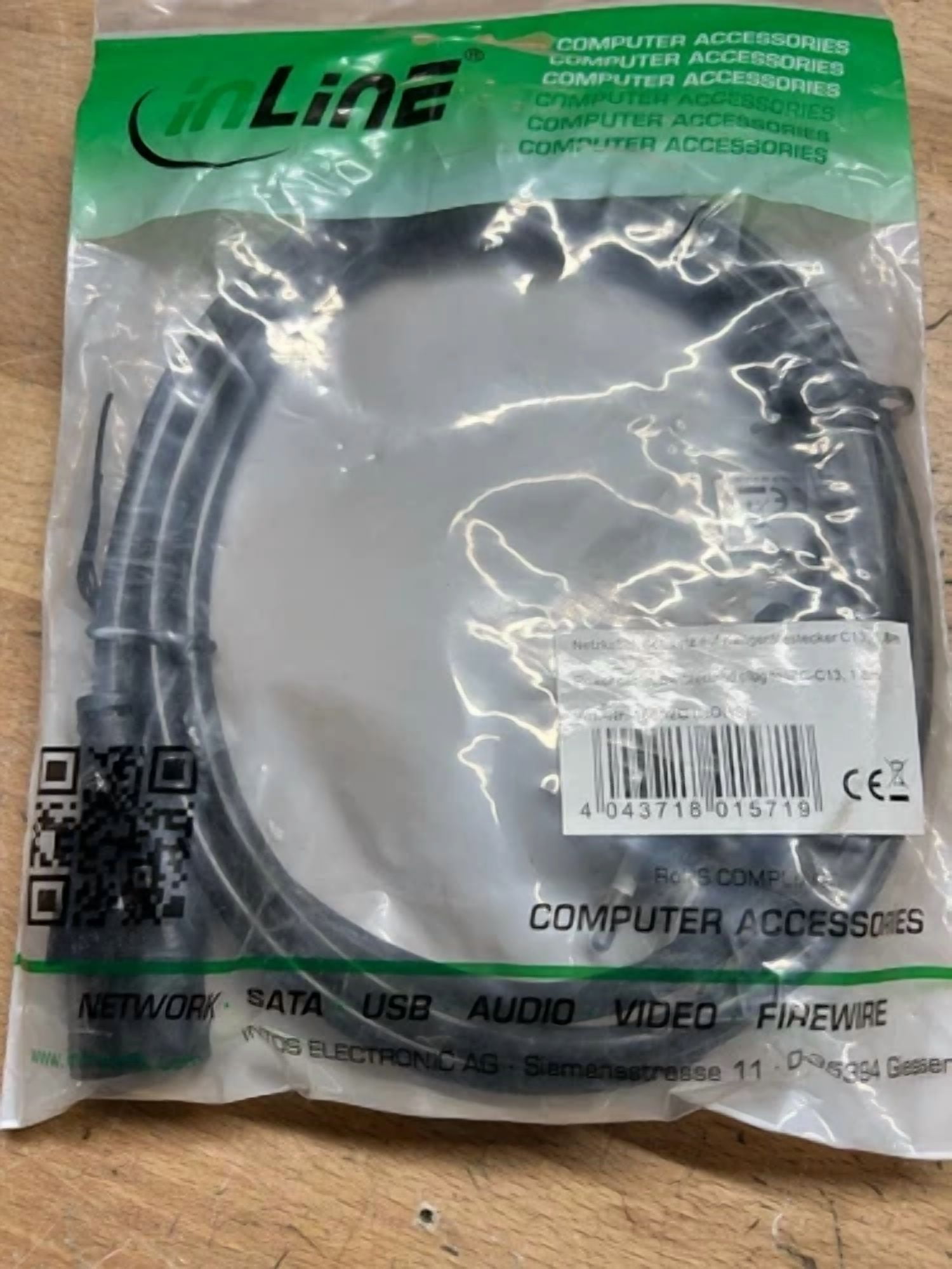 STARLIGHT- Inline Computer Accessories 16652C Power Cord-New In Bag ...