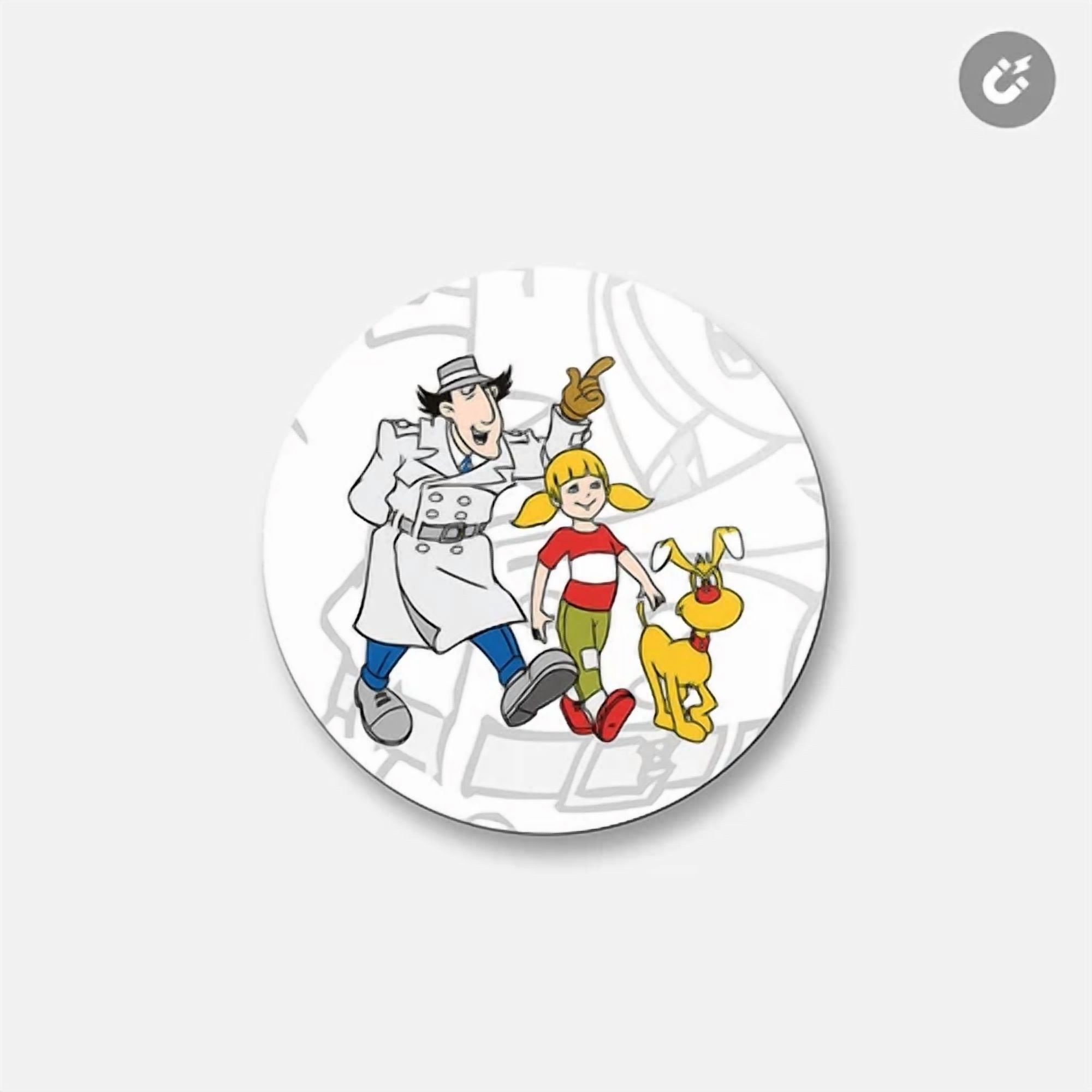 STARLIGHT- Inspector Gadget Cartoon | 4'' X 4'' Round Decorative Magnet ...