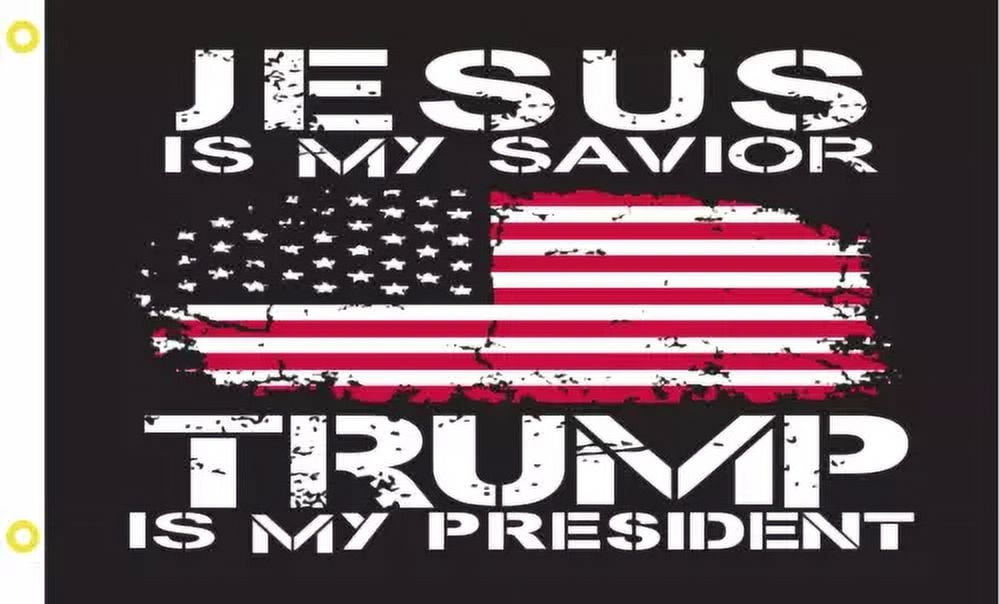 STARLIGHT- Jesus Is My Savior Trump Is My President 3'X5 Flag American ...