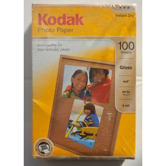 STARLIGHT- Kodak Photo Paper 100 Gloss Sheets 4X6" 44 Lb 6 Mil Instant ...