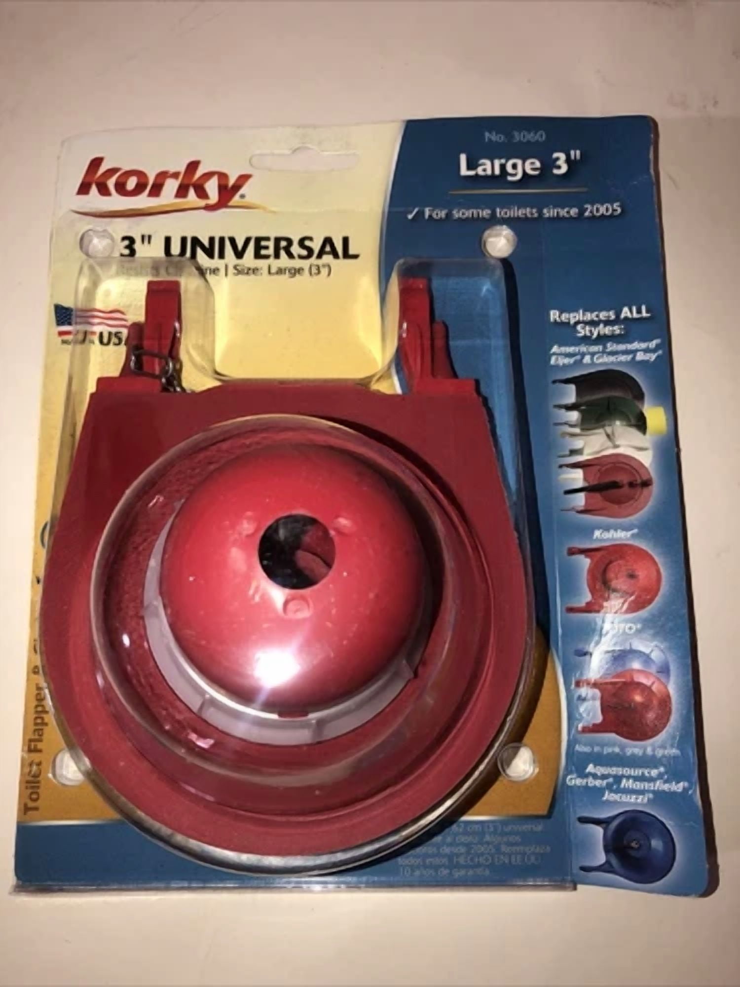 STARLIGHT- Korky Universal Toilet Flapper Replaces Most Large 3-Inch ...