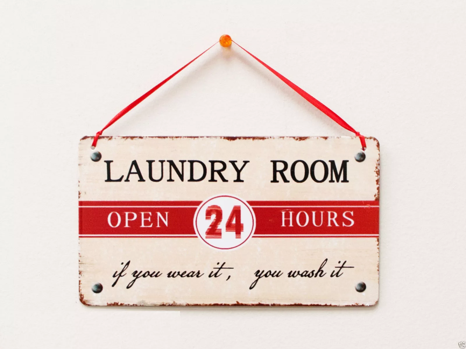 STARLIGHT- " Laundry Room Open 24 Hours" Laundry Room Rustic Metal Wall ...