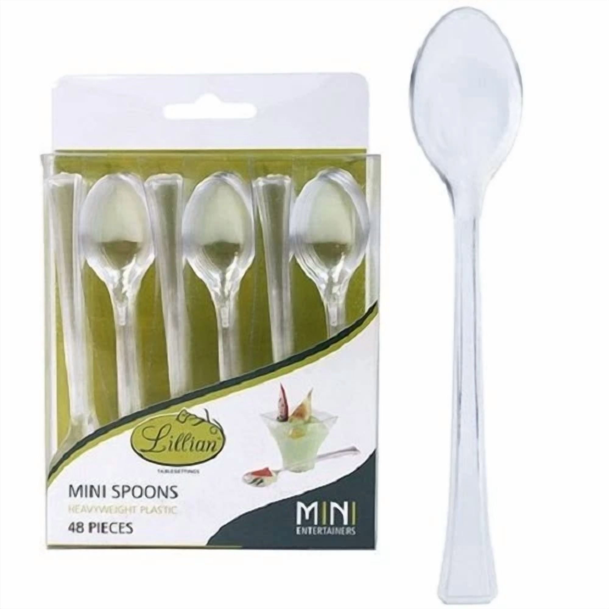 STARLIGHT- Lillian 48 Clear Plastic Mini Spoons Cocktail Party ...