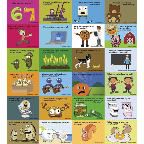 STARLIGHT- Lunch Box Jokes For Kids - 26 Cute Funny Joke Note Cards For ...