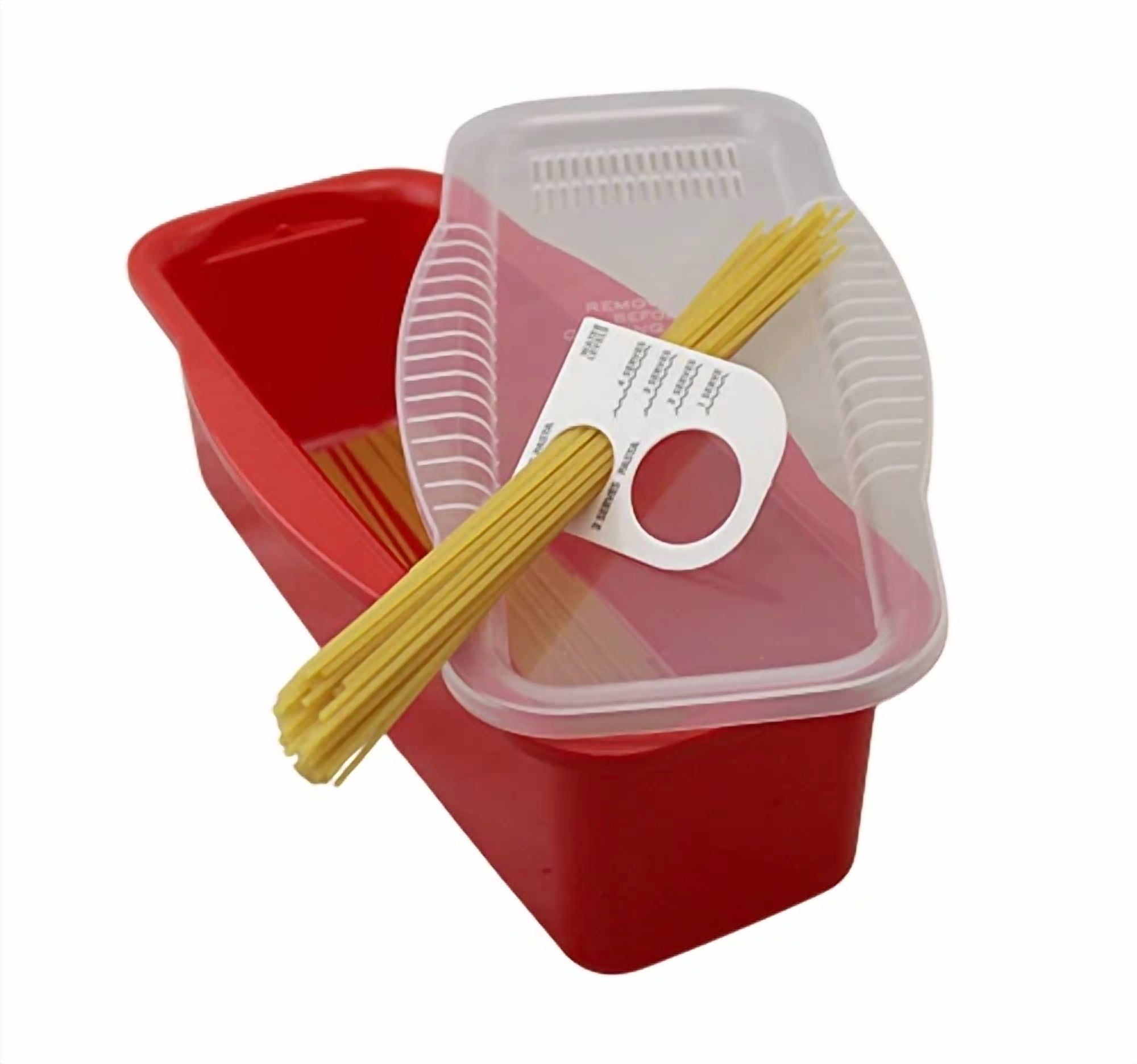 STARLIGHT- Microwave Pasta Maker Cooker Red With Portioning Tool Easy ...