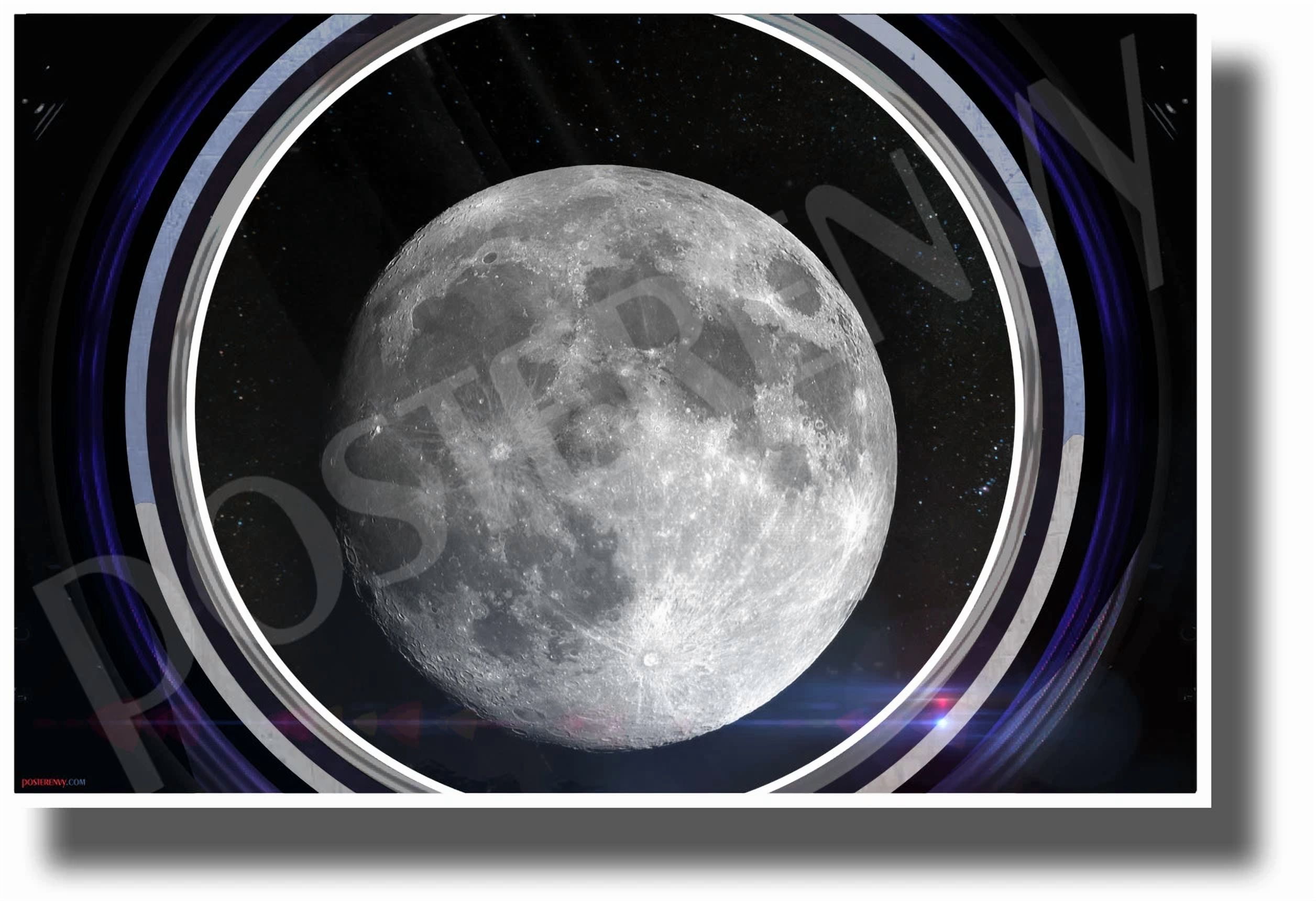 STARLIGHT- Moon View In Spaceship Window - New Classroom Science Poster ...