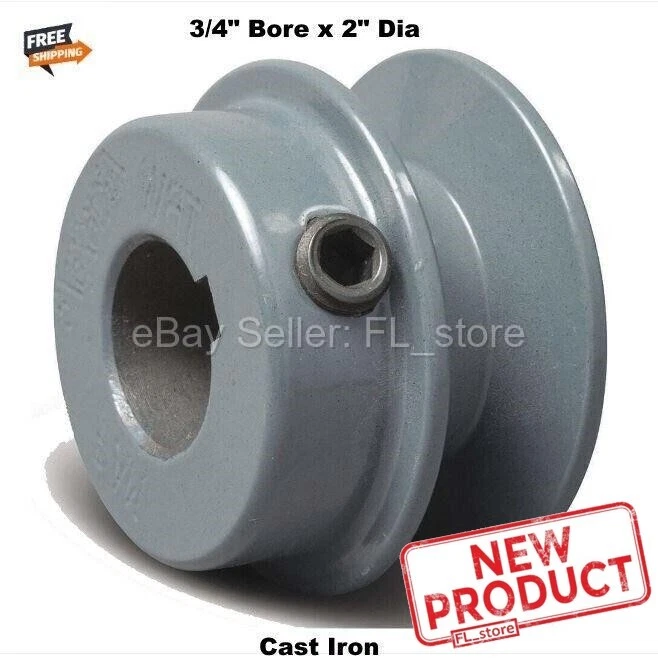STARLIGHT- Motor Pulley 3/4" Bore X 2" Diameter Set Screw Solid Cast ...