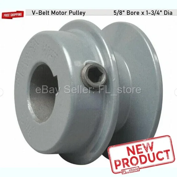 STARLIGHT- Motor Pulley 5/8" Bore X 1-3/4" Dia V-Belt Set Screw Solid ...