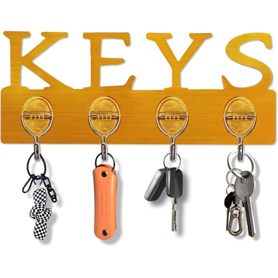 STARLIGHT- Nail-Free Key Holder, Wall Mounted Golden Key Hooks ...