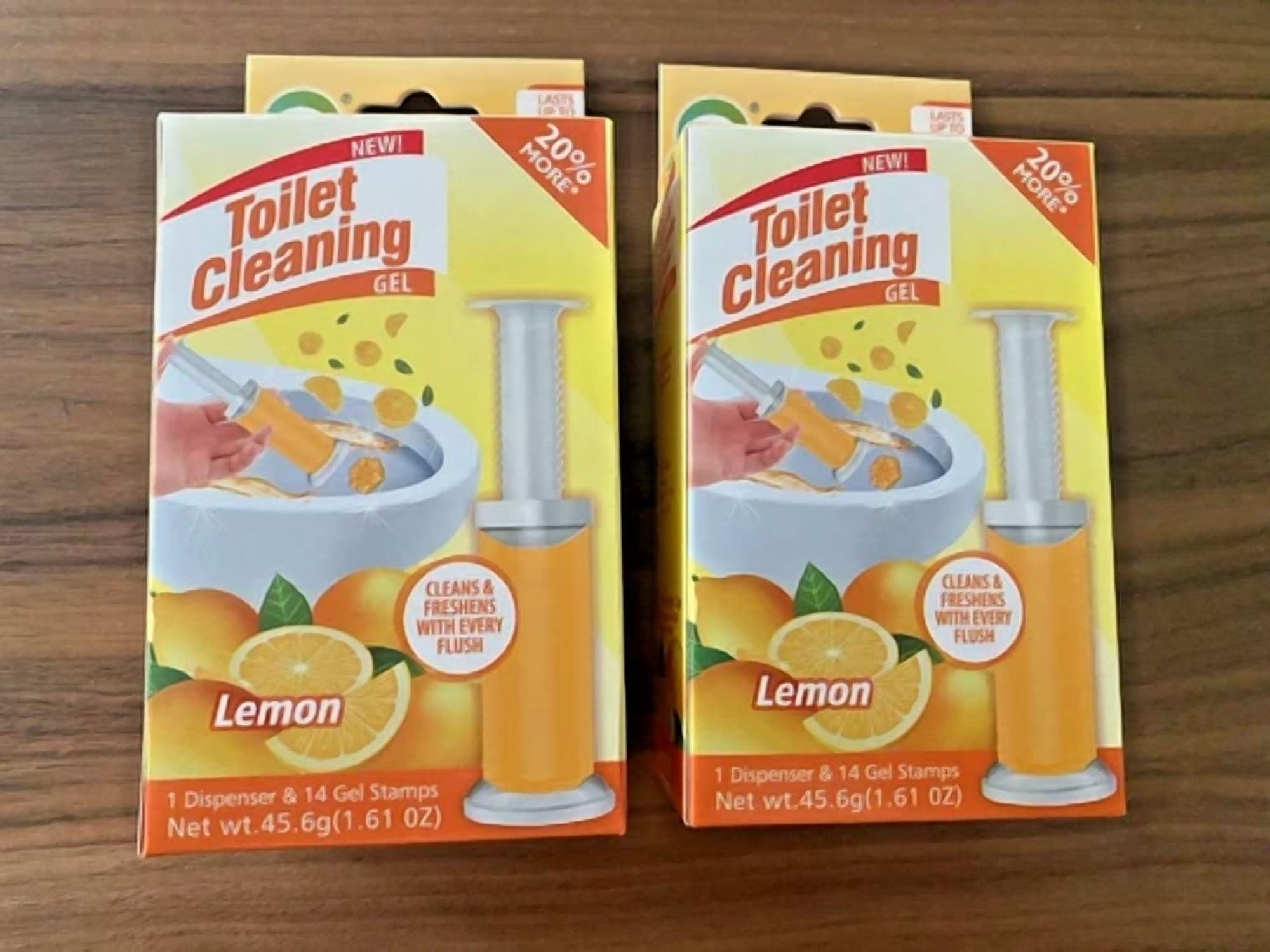 STARLIGHT- New 2 Pack Toilet Cleaning Gel Stamp Lemon Scent No More ...