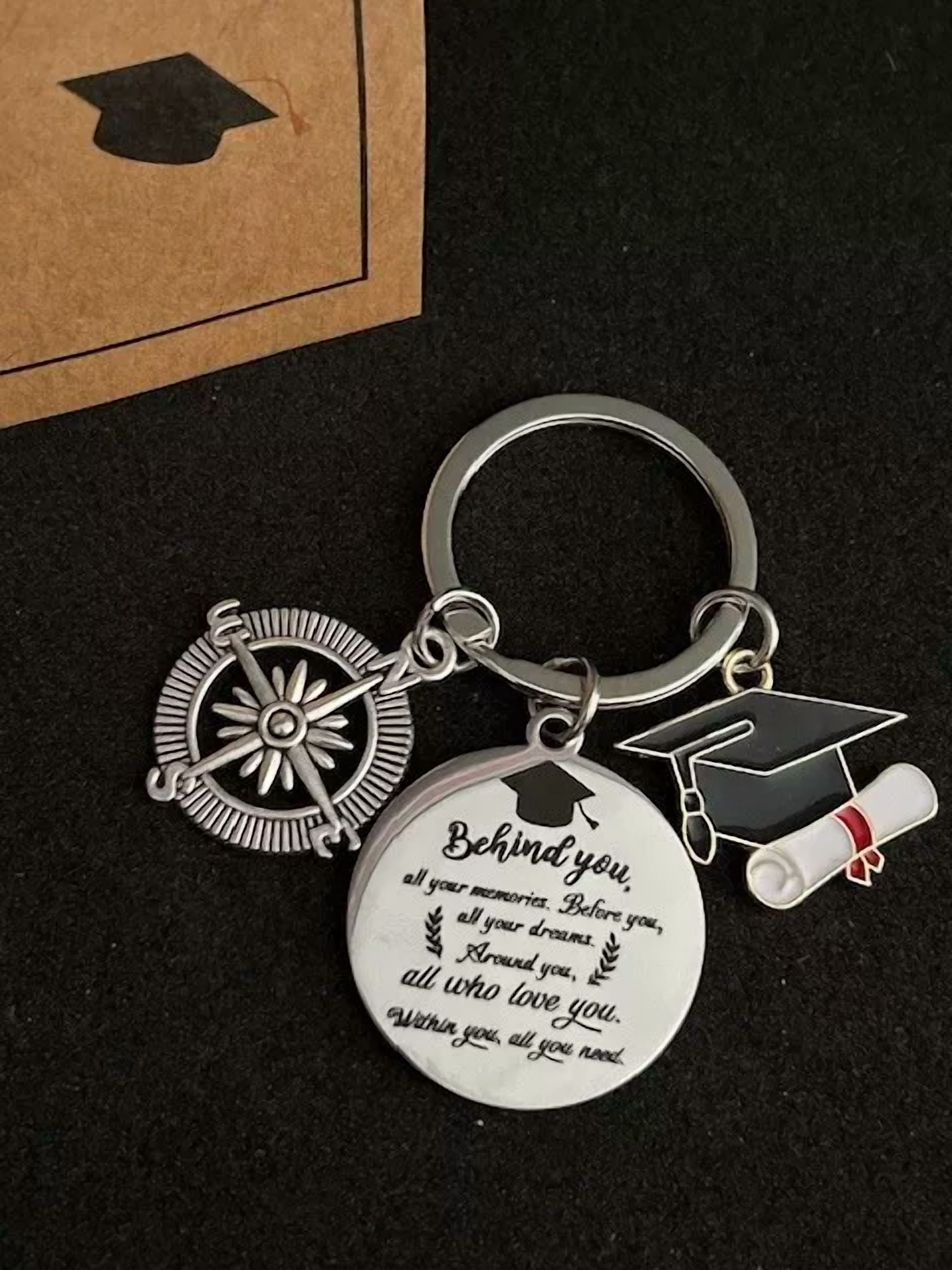 STARLIGHT- New 3Pc Graduation Card With Charm Keychain - High School Or ...