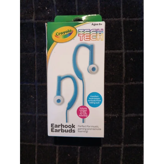 STARLIGHT- New Crayola Tech Wired Earhook Earbuds Blue Ages 6+ Safe ...