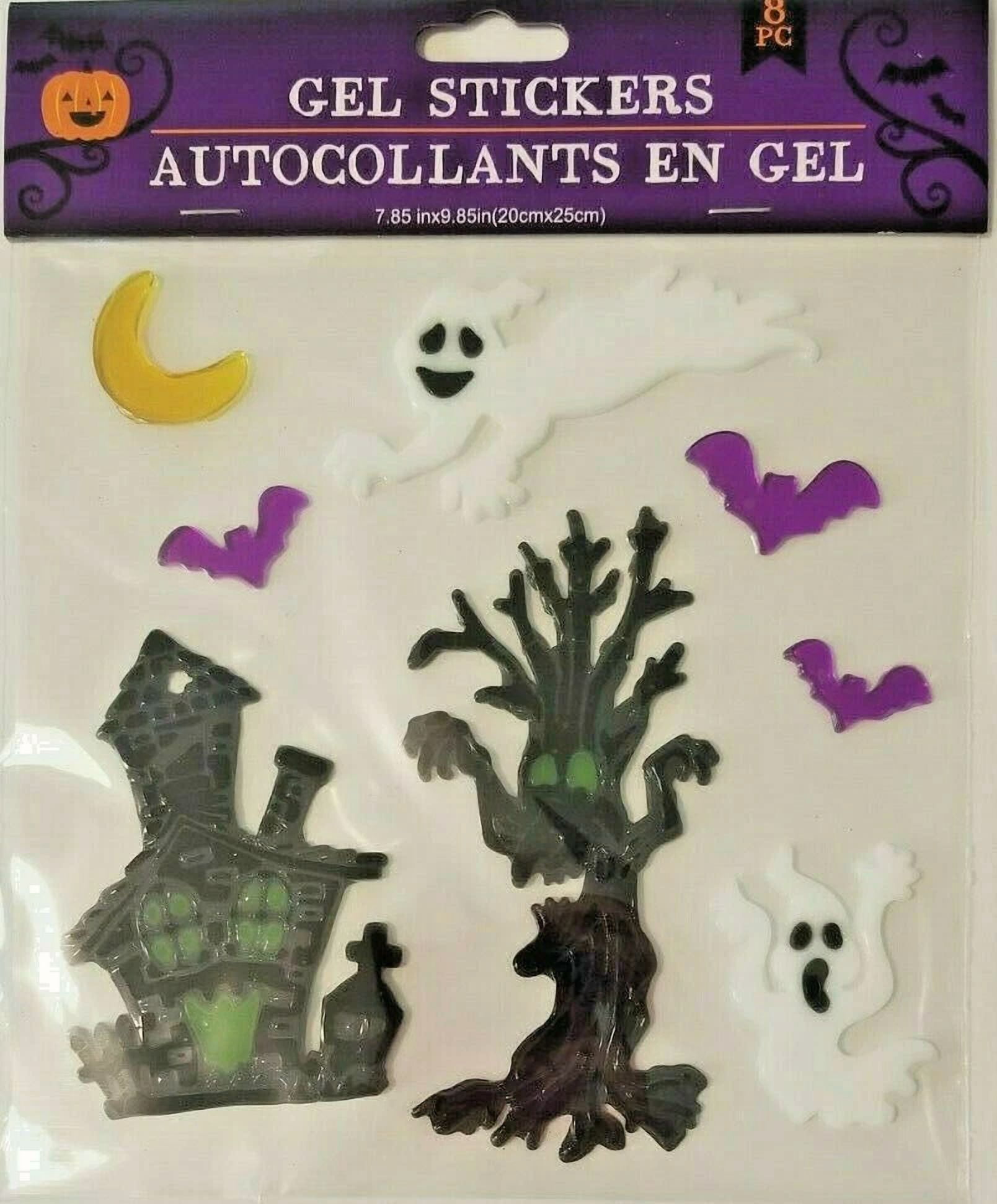 STARLIGHT- New Halloween 8 Pc Window Gel Clings Decor Spooky Scary ...