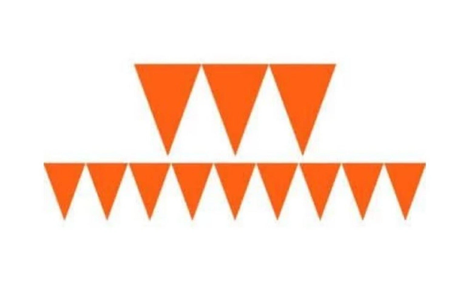 STARLIGHT- Orange Pennant Banner 12 Inch X 12 Feet Plastic All Weather ...