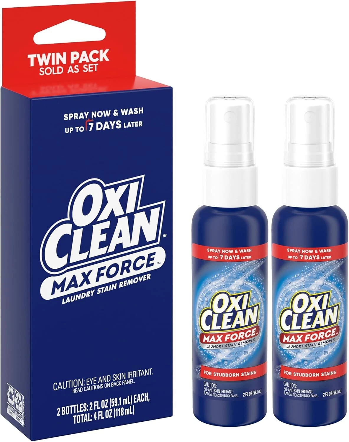 STARLIGHT- Oxiclean Max Force Laundry Stain Remover Spray, 2 Fl Oz, 2Pk ...