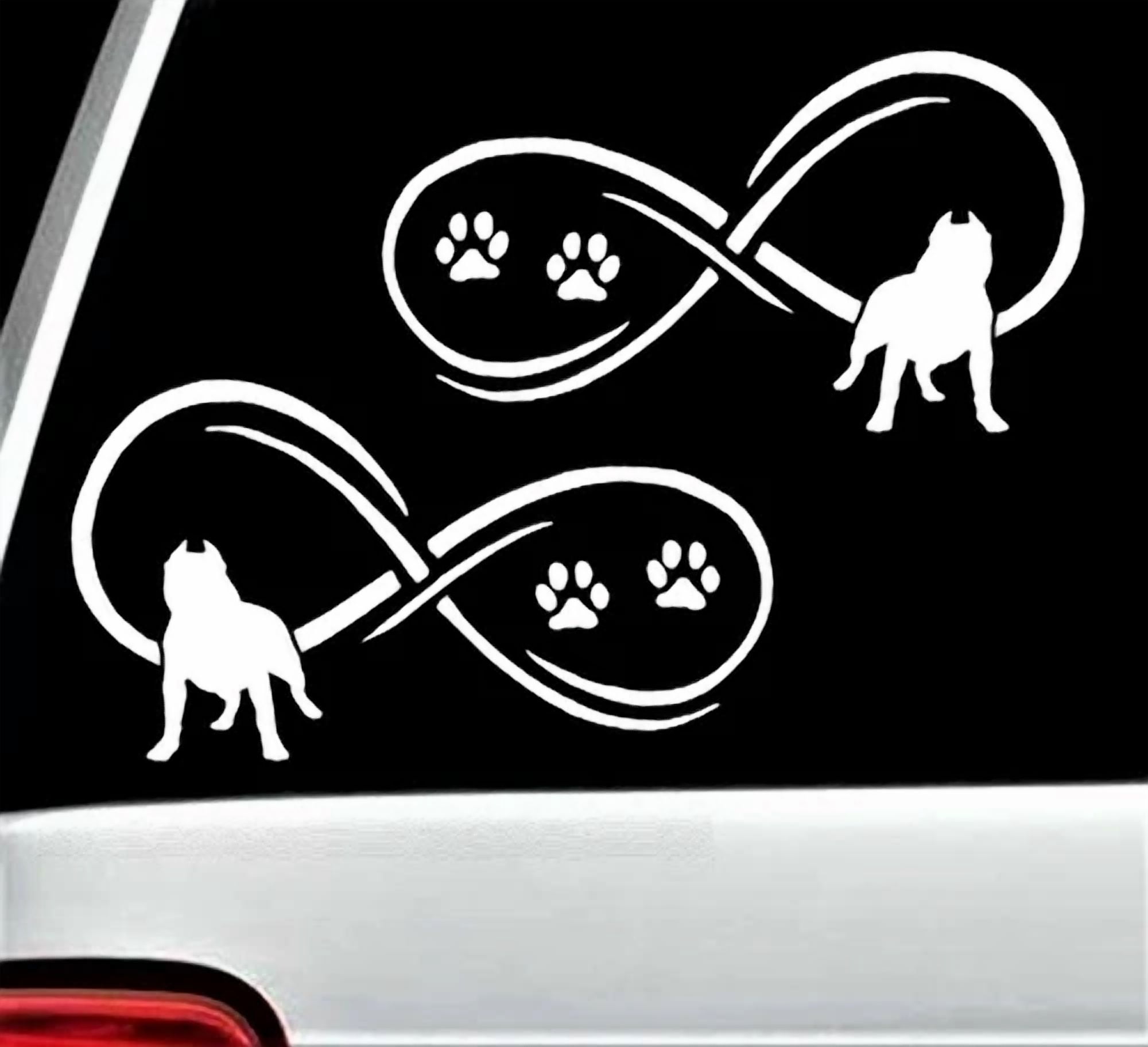 STARLIGHT- Pitbull Infinity Car Decal Set Pit Bull Window Stickers Bg ...