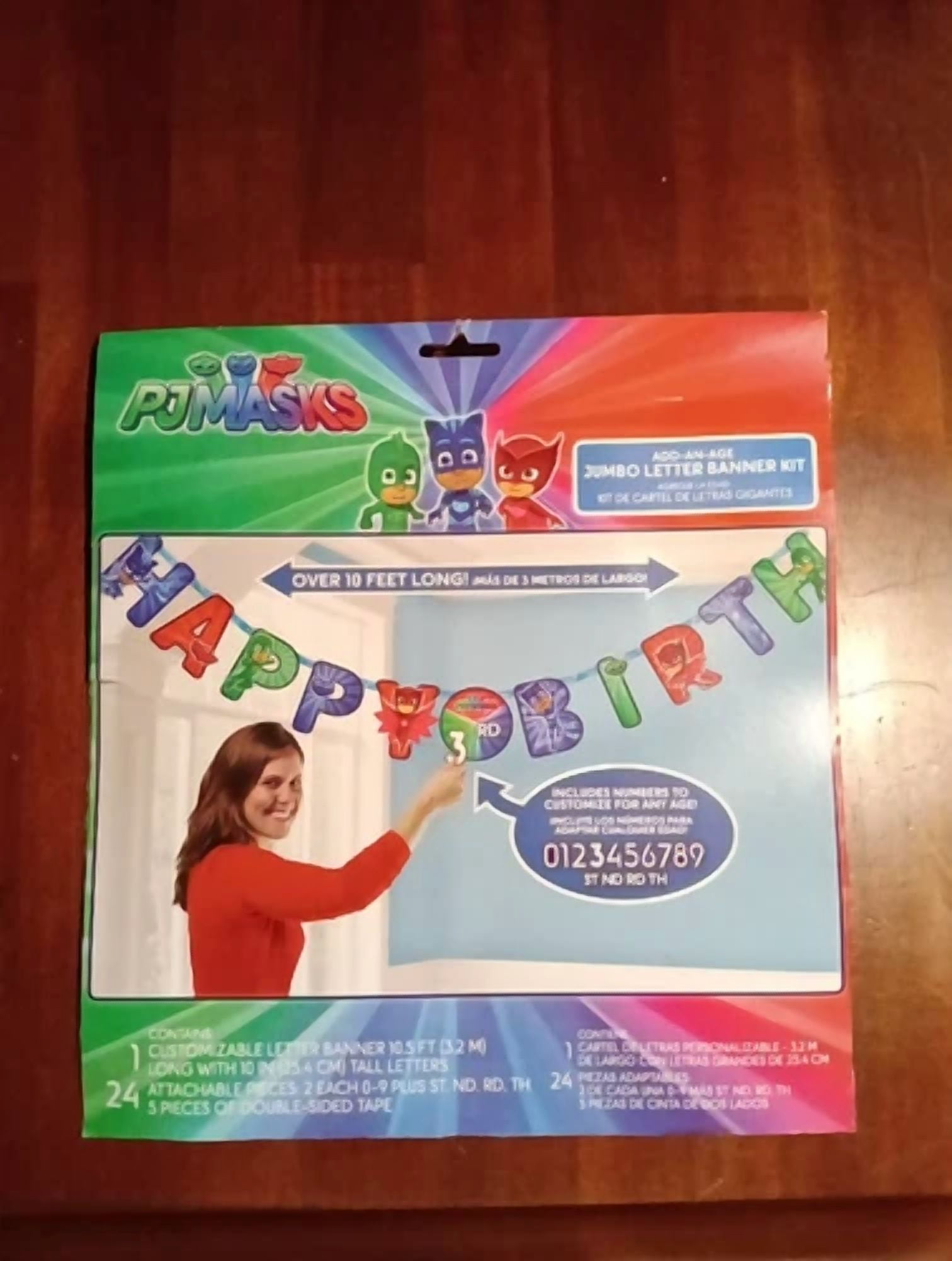 STARLIGHT- Pj Masks Add-An-Age Jumbo Letter Banner Kit 1 Count W ...