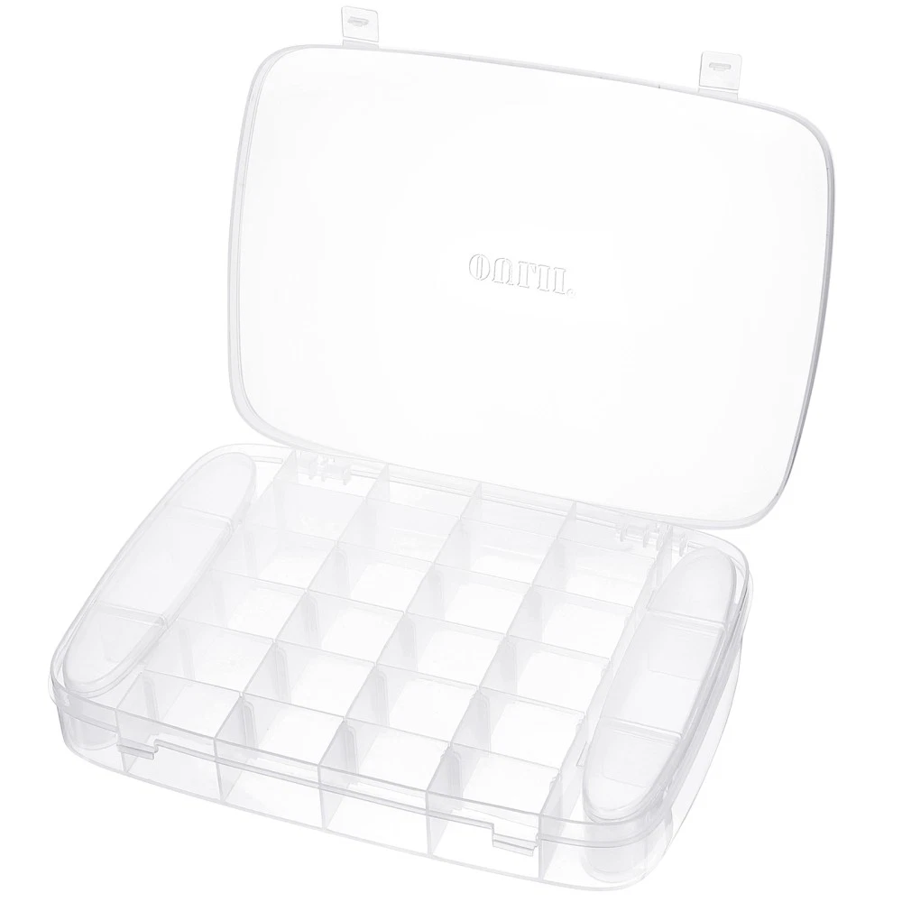 STARLIGHT- Plastic Grid Storage Box: With Lid Multi-Compartment - Clear ...