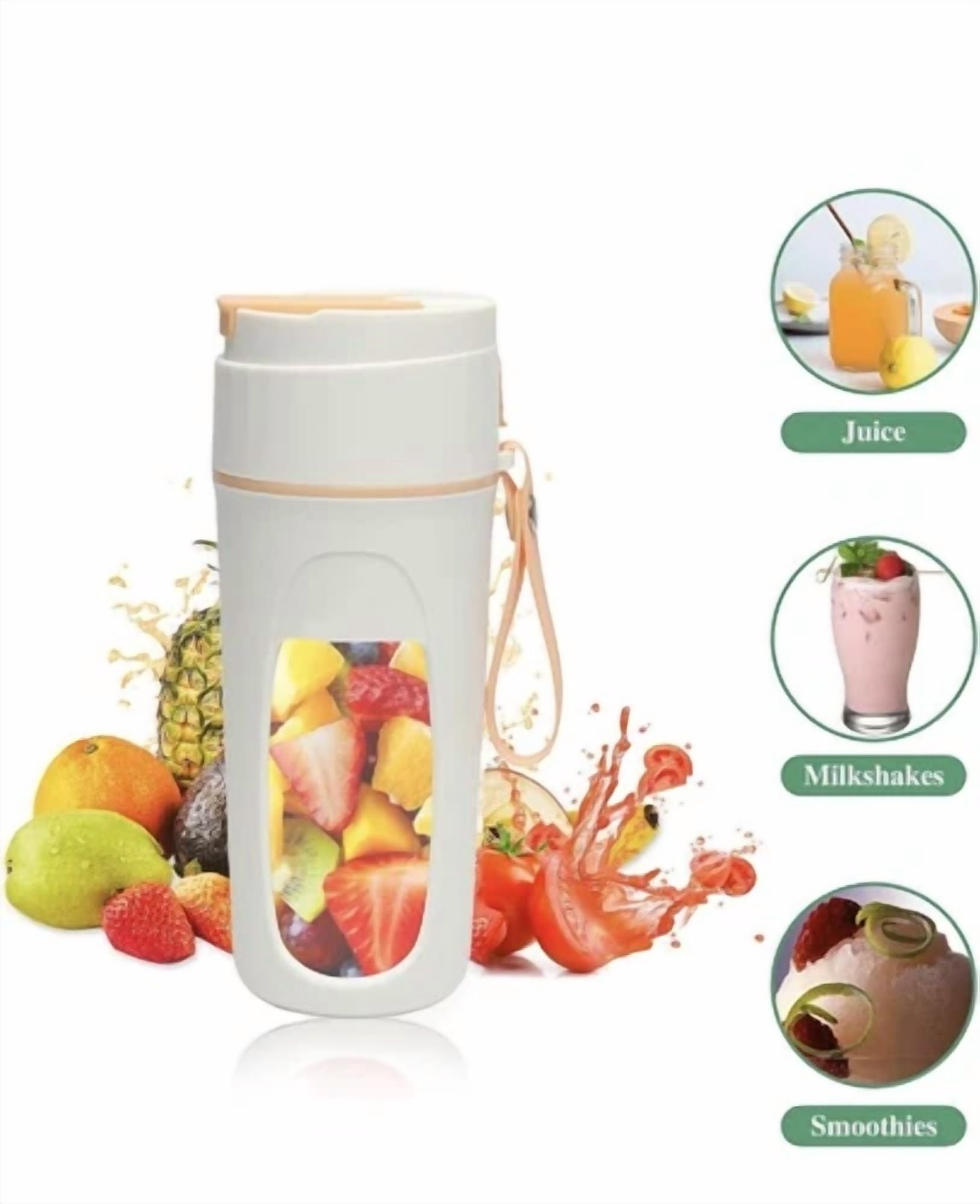 STARLIGHT- Portable Blender Cordless Juicer Mini Blender Rechargeable ...