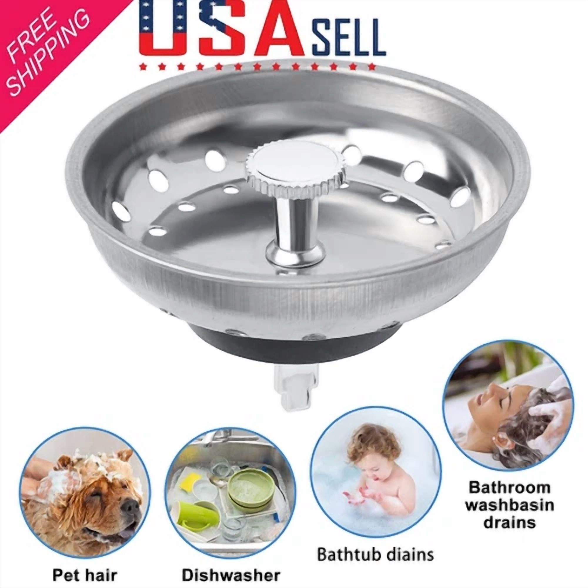 STARLIGHT- Premium Kitchen Sink Strainer Replacement Waste Plug Basin ...