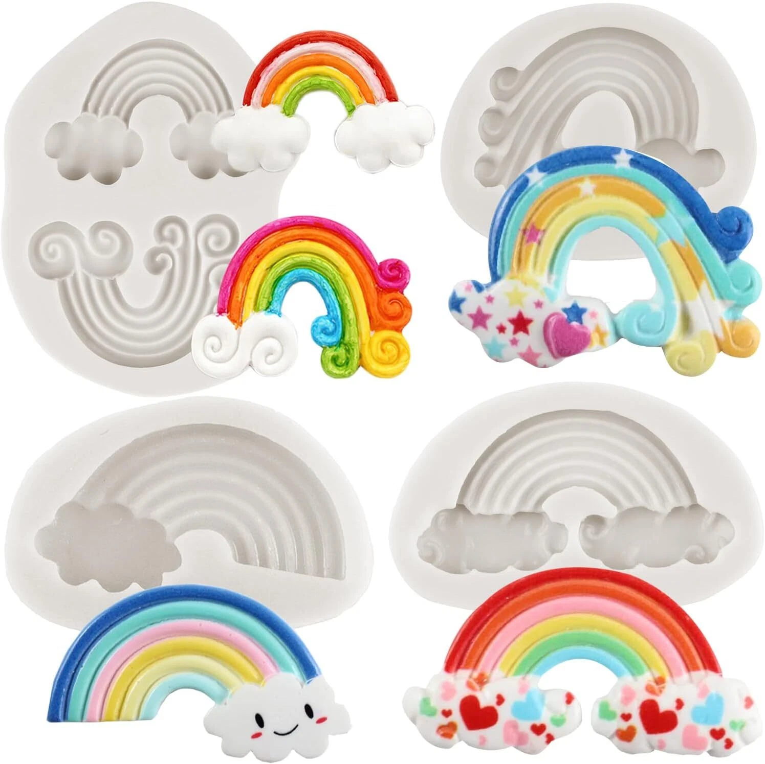 STARLIGHT- Rainbow Fondant Silicone Molds For Cake Decorating Cupcake ...