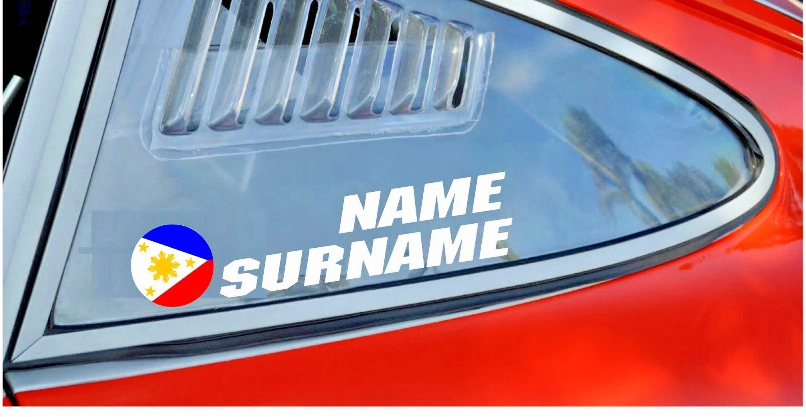 STARLIGHT- Rally Race Tag Name Surname Car Window Stickers Decals ...